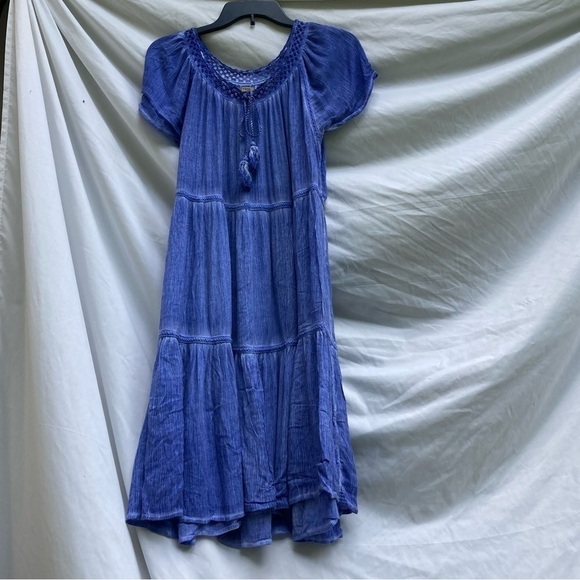 True Craft | Dresses | True Craft Blue Lace Tiered Dress Size Large ...